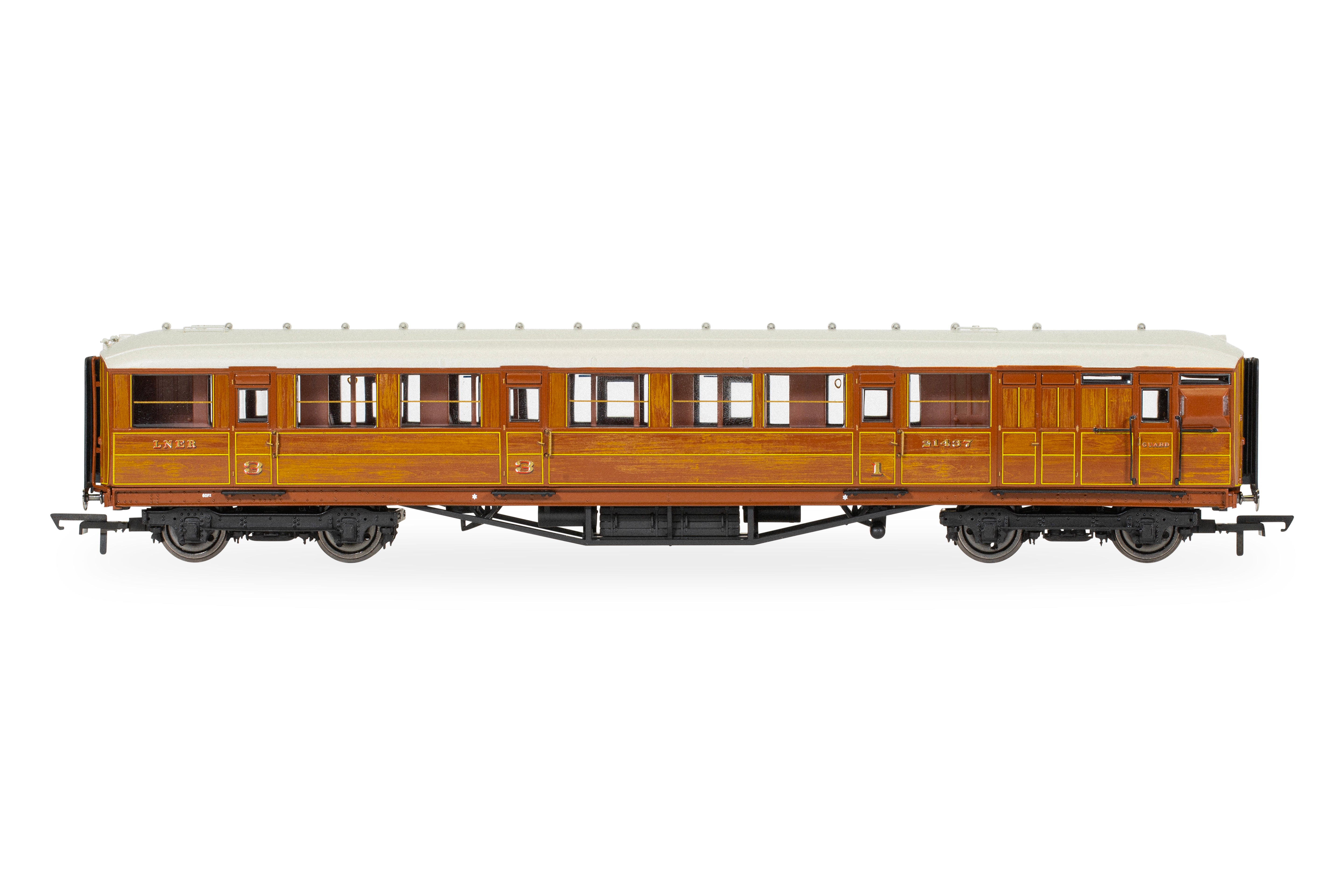 Hornby R40454 LNER Gresley Corridor Brake Composite Coach '21437' OO G