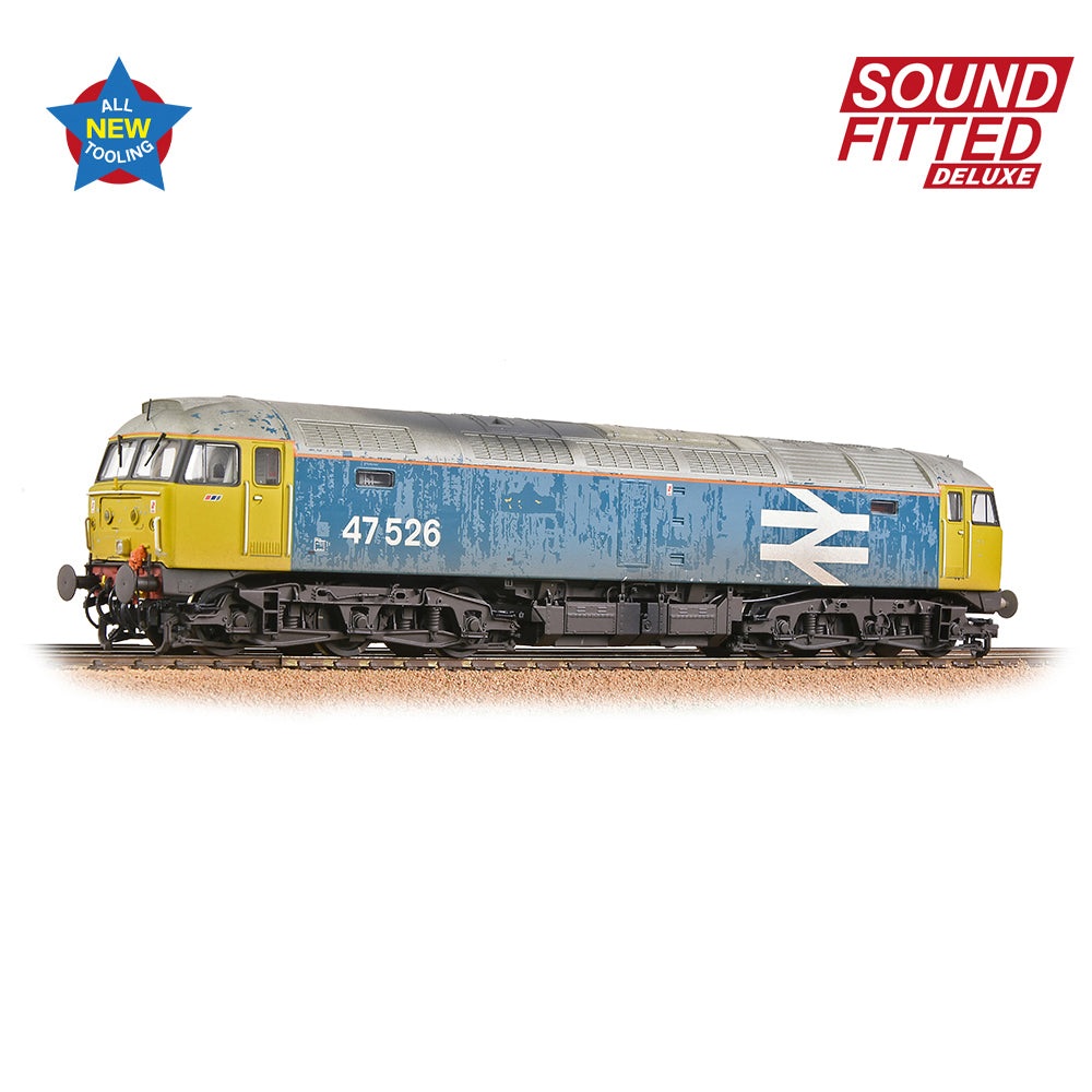 Bachmann 35-421SFX Class 47/4 47526 BR Blue Large Logo (Weathered) Sou